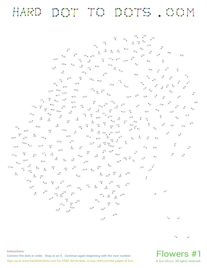 Flowers 10 Pack Hard Dot to Dots - Etsy