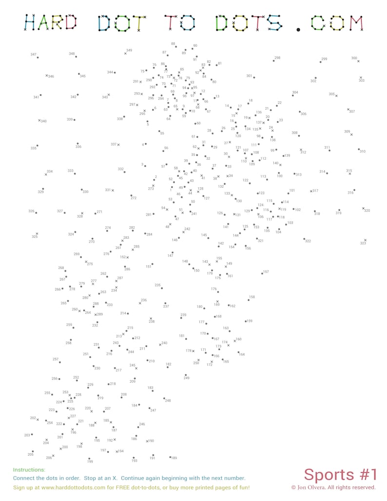 Sports 10 Pack Hard Dot to Dots - Etsy