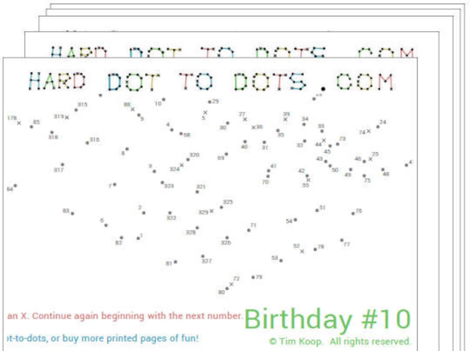 Birthday 10 Pack Hard Dot to Dots - Etsy