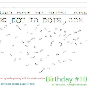 Birthday 10 Pack Hard Dot to Dots - Etsy