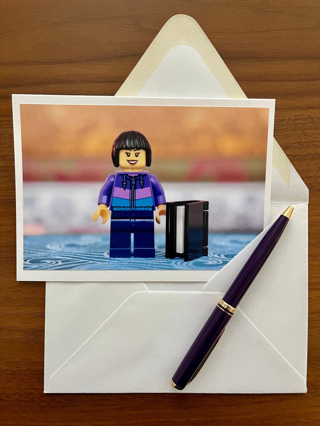 Lego Girl Reader With Lego Book, Blank Greeting Card, Perfect for ...