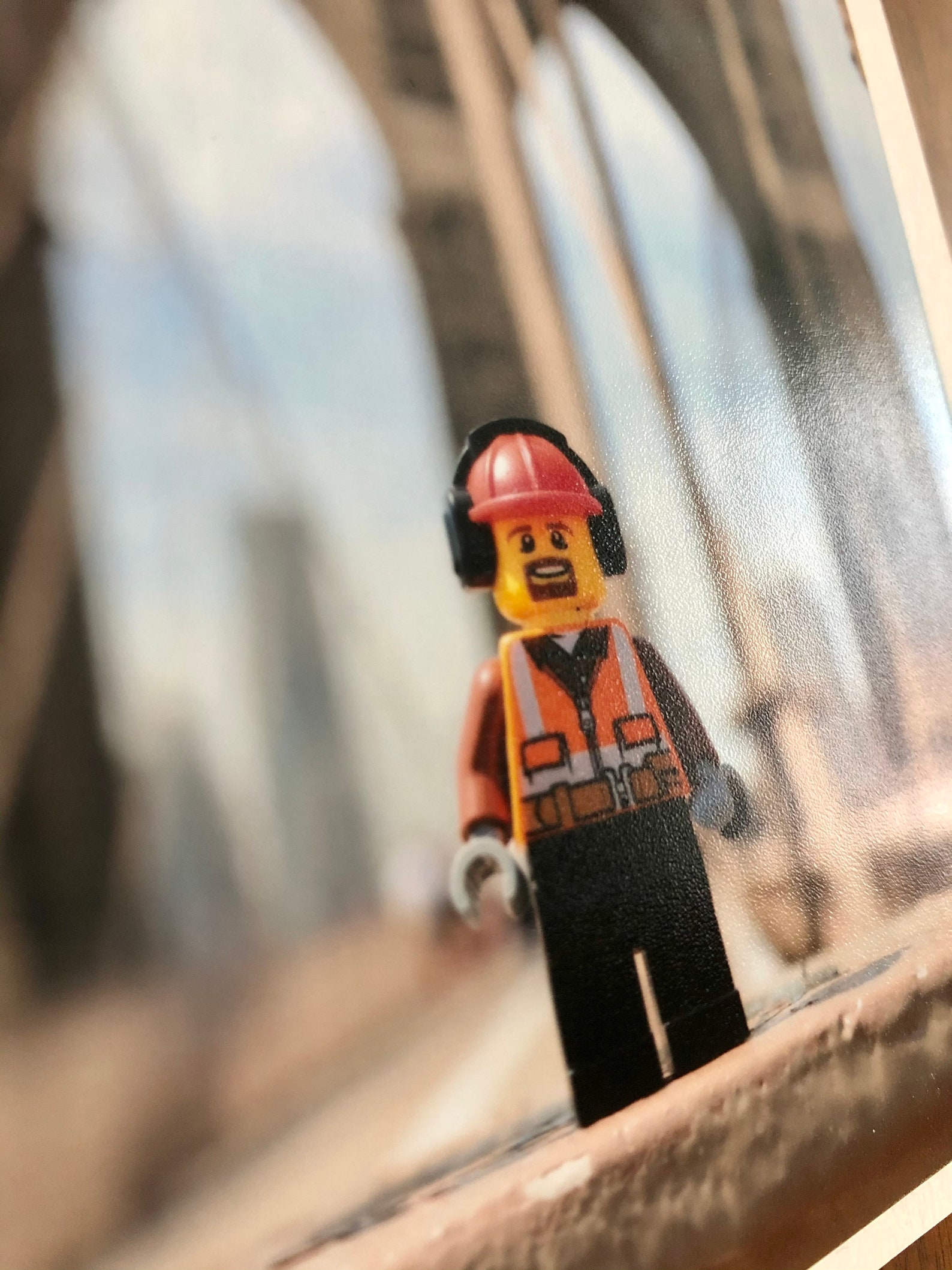 Lego Construction Man on Brooklyn Bridge Blank Greeting Card, Iconic ...
