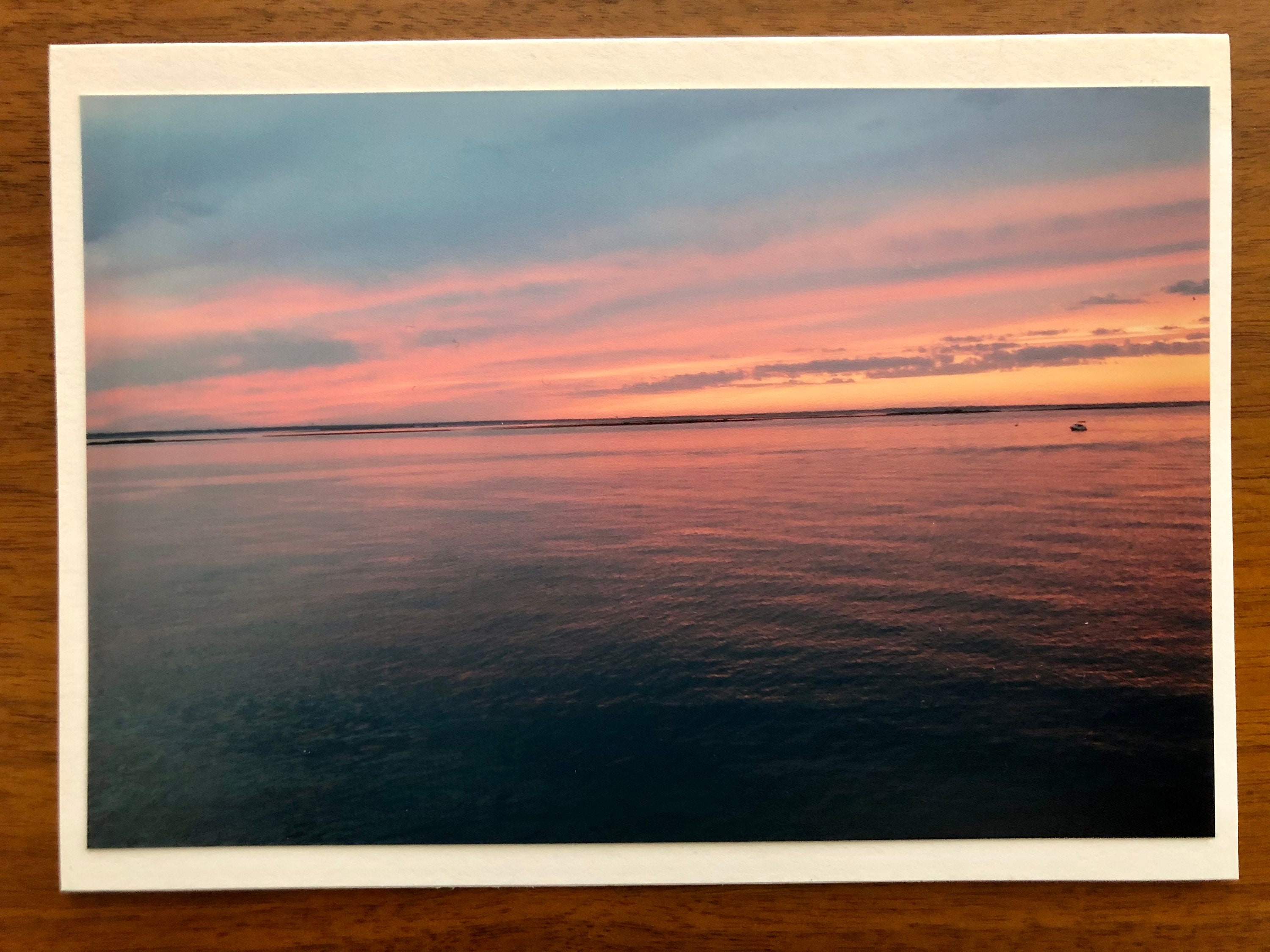 Cool sunset blank greeting card perfect pink and blue | Etsy