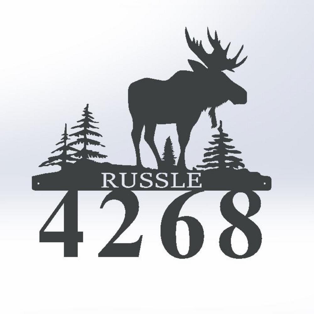 Nature Moose Cabin Lodge Address Sign Metal Sign - Etsy