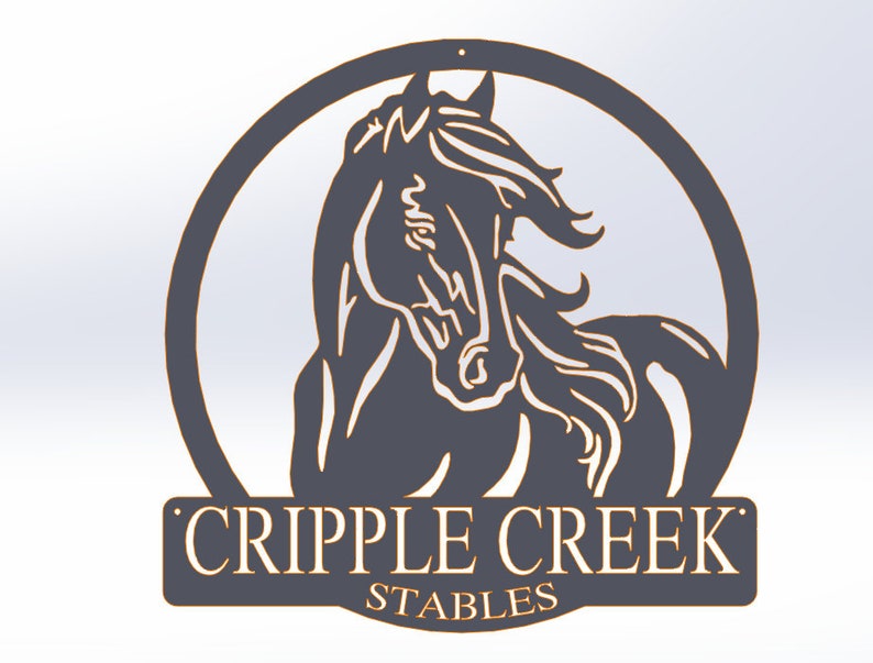 Monogram Horse Equestrian Barn Sign Metal Personalized - Etsy