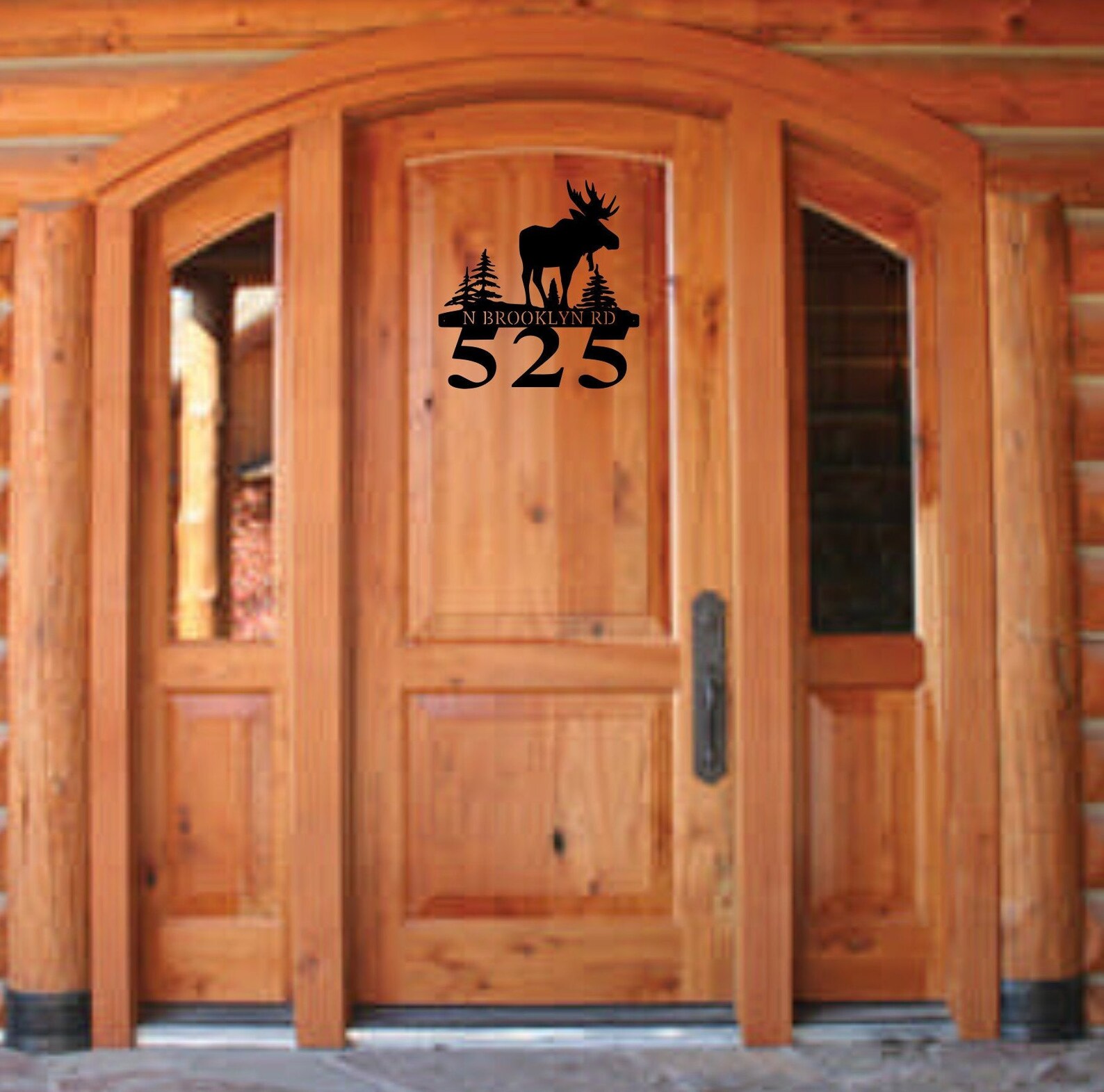 Nature Moose Cabin Lodge Address Sign Metal Sign | Etsy