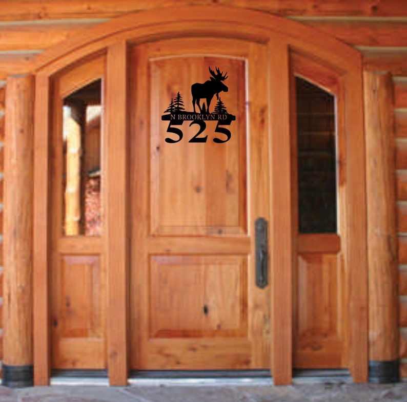 Custom Moose Address Sign – Rustic Mountain Lodge Metal Art - Etsy
