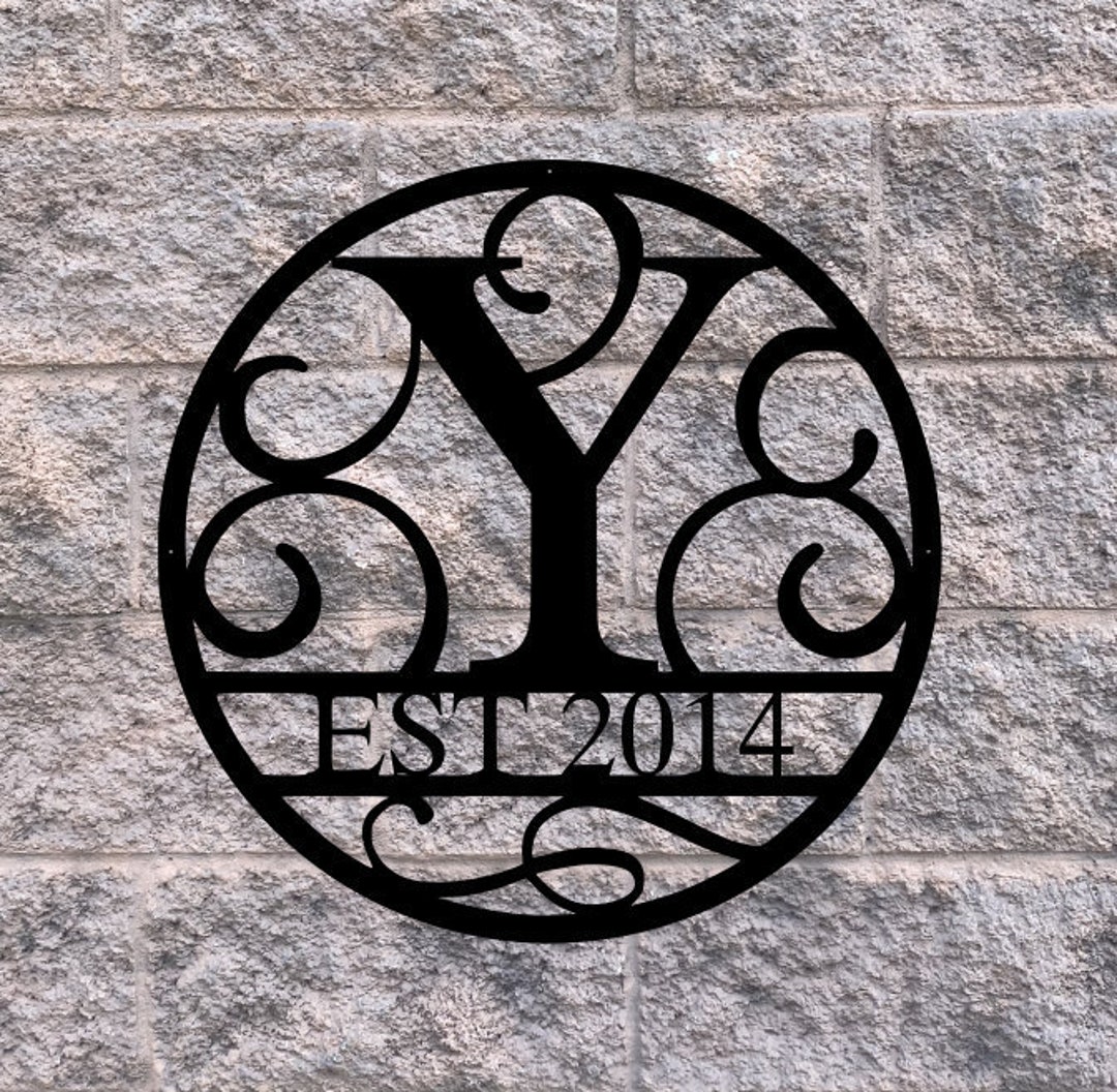 Monogram, Metal Sign, Personalized Gift, Wedding Gift, Housewarming ...