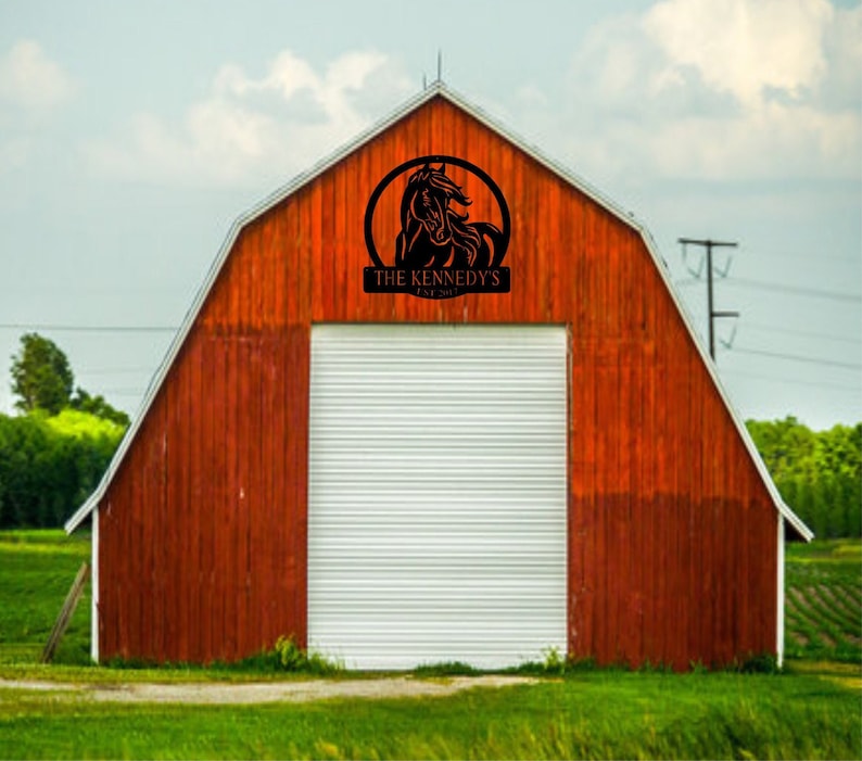 Monogram Horse Equestrian Barn Sign Metal Personalized - Etsy