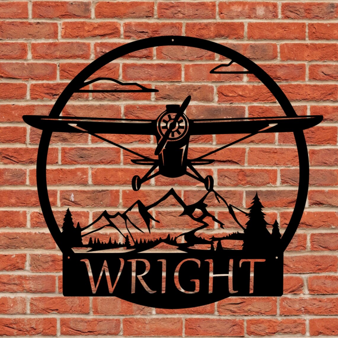 Monogram Airplane Pilot Aviation Metal Sign Personalized - Etsy