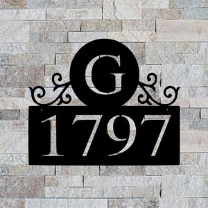 Monogram, Address Sign, Decorative, Metal Sign, Personalized, Wedding ...