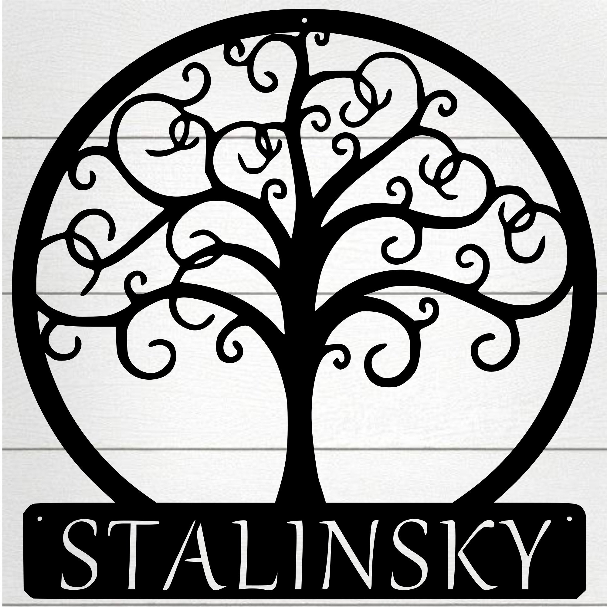 Tree of Life, Monogram, Metal Sign, Personalized, Wedding Gift ...