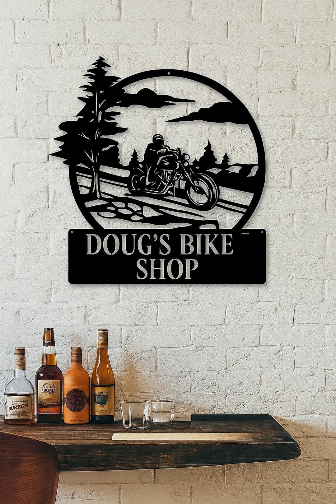 Motorcycle Monogram | Personalized Biker Gift | Custom Man Cave or ...