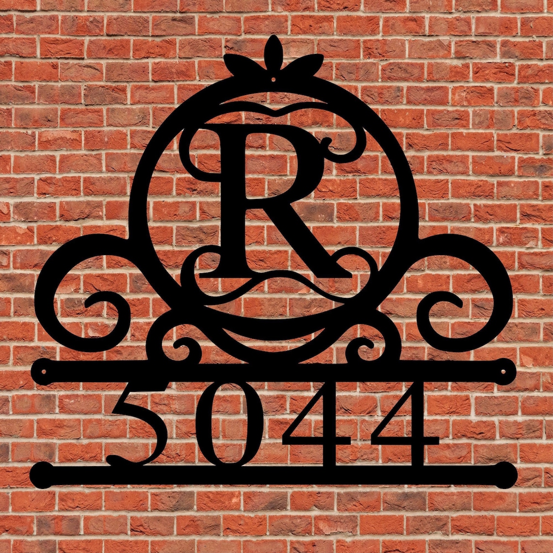 Circular Monogram Address Sign Decorative Metal Sign - Etsy