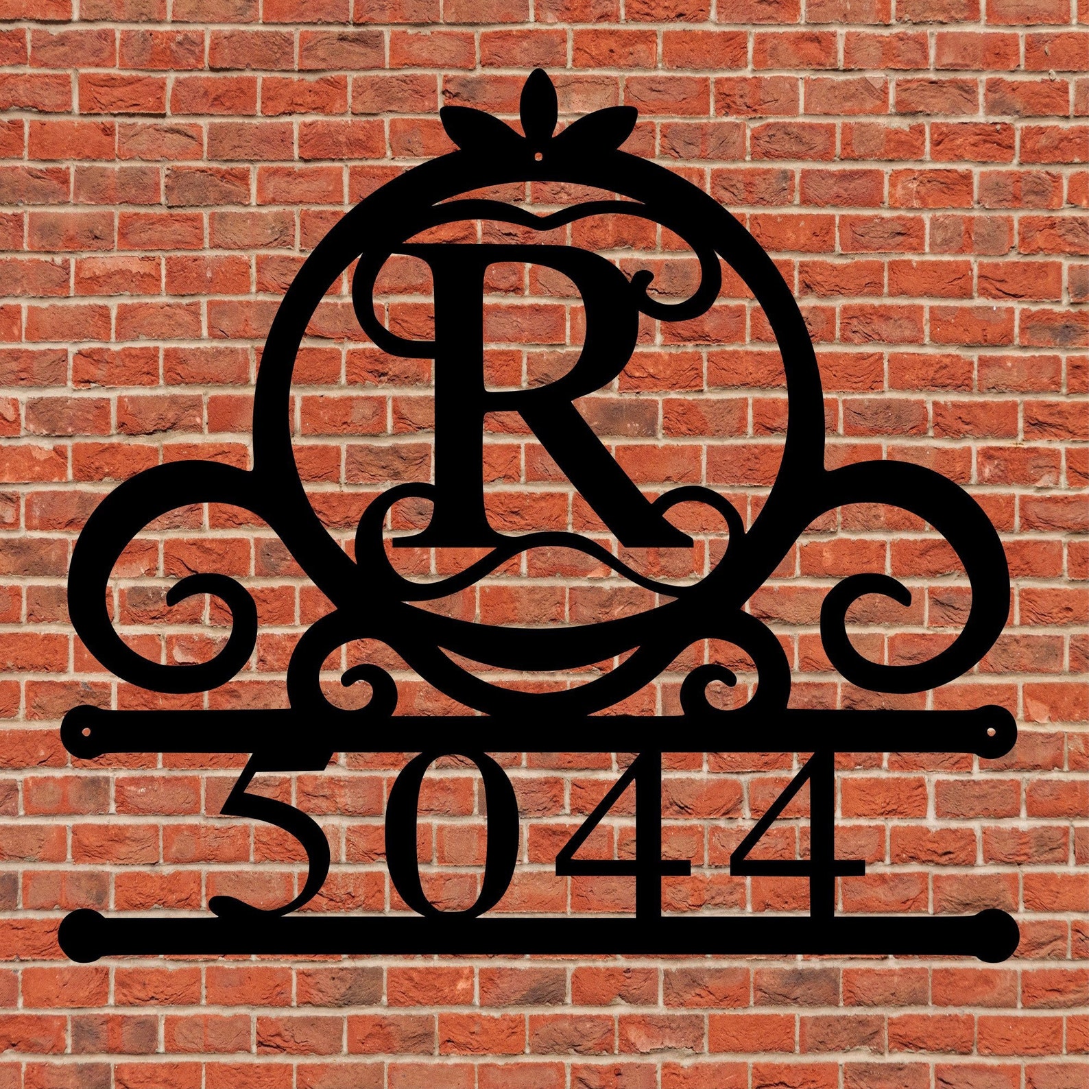 Circular Monogram Address Sign Decorative Metal Sign - Etsy