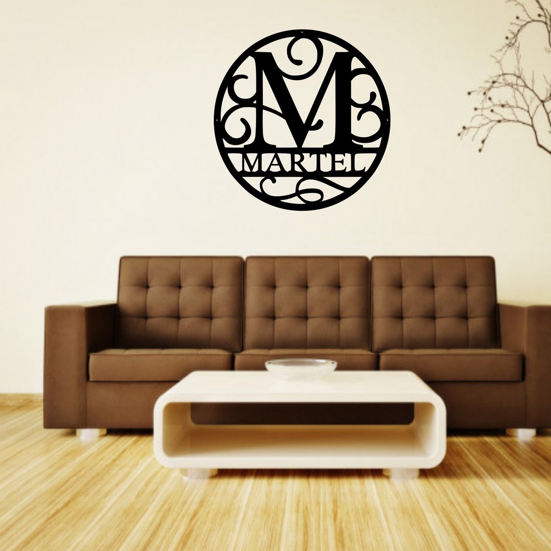Personalized Weatherproof Metal Monogram Sign, , Family Name • Custom ...