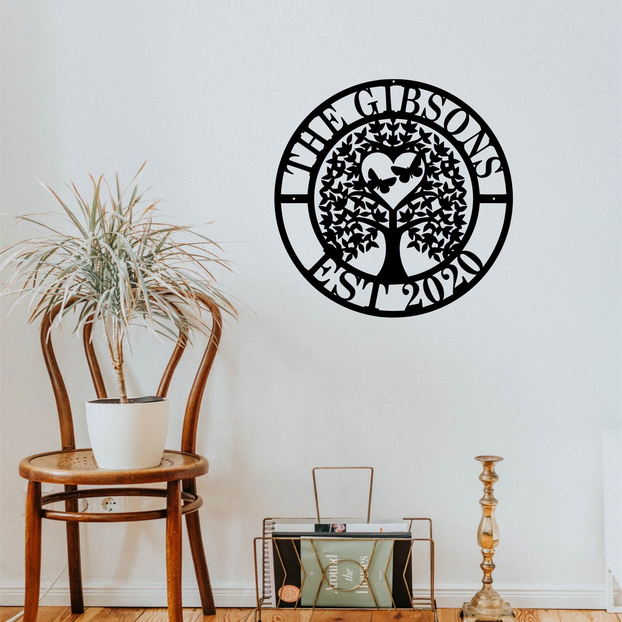 Butterfly Heart Tree of Life, Personalized, Wall Decor - Etsy