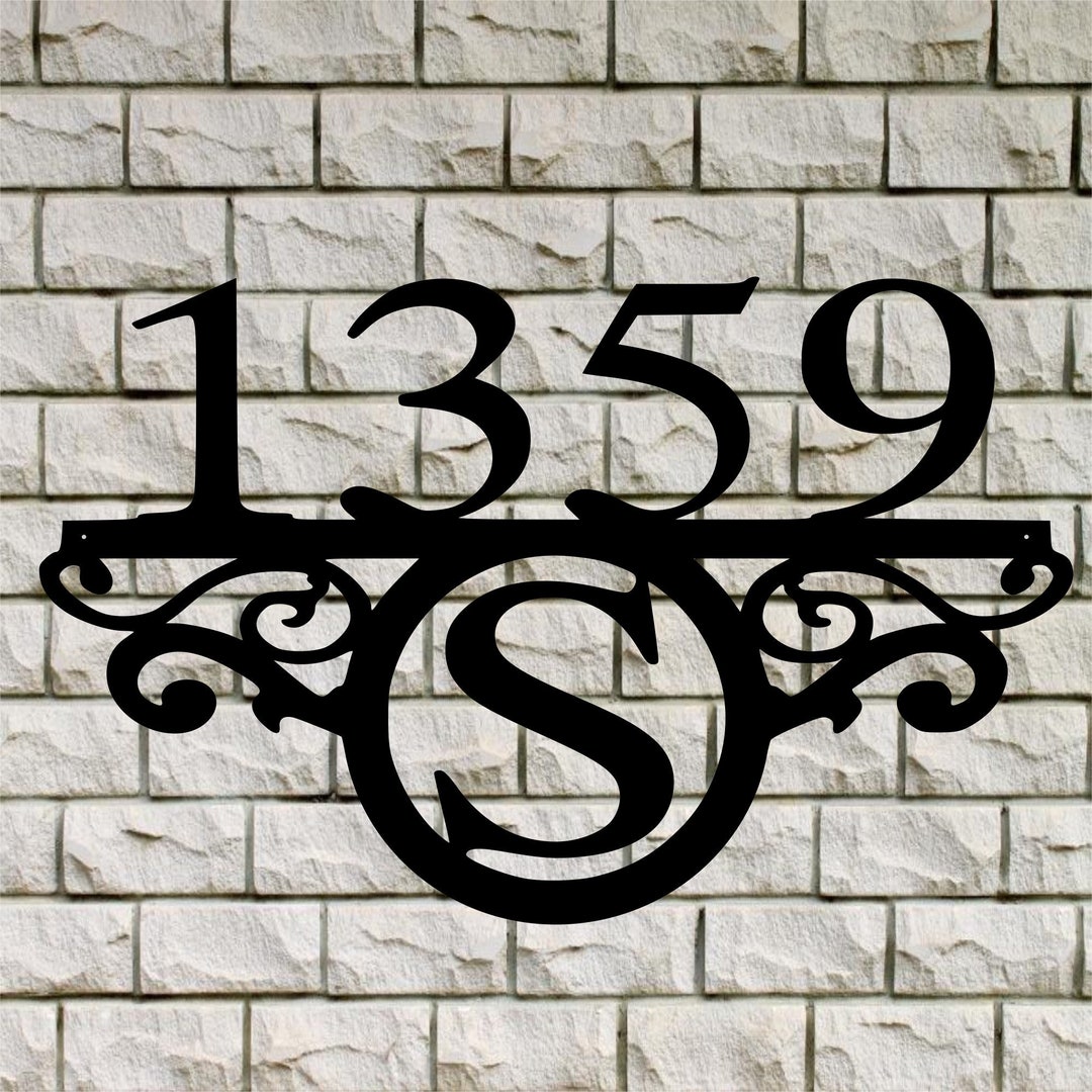 Monogram, Address Sign, Decorative, Metal Sign, Personalized, Wedding ...