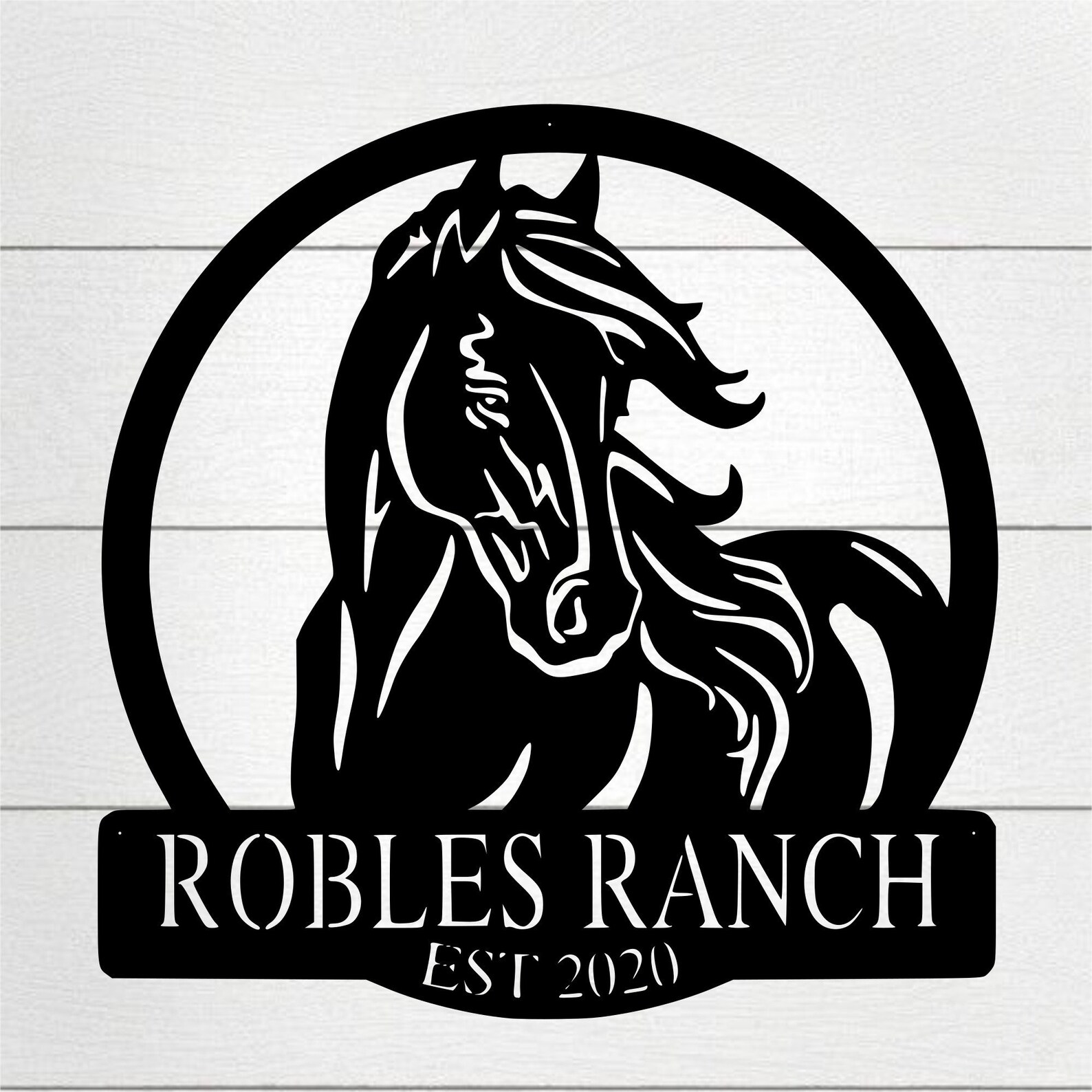 Monogram Horse Equestrian Barn Sign Metal Personalized | Etsy