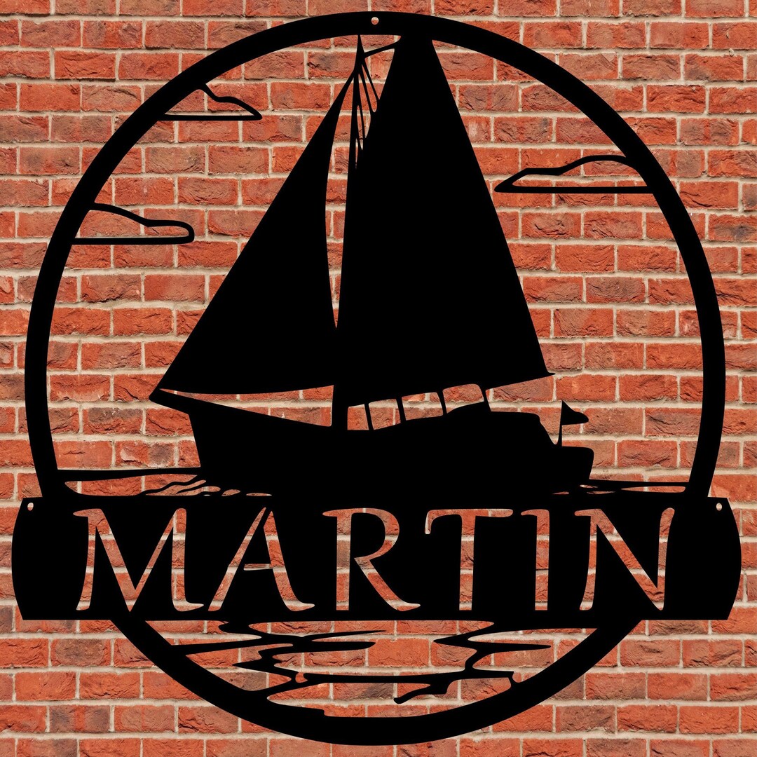 Monogram, Sailboat, Ocean, Sailor, Metal Sign, Personalized, Wedding ...
