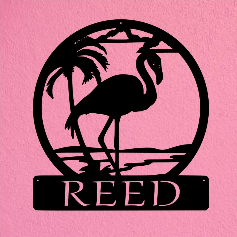 Monogram Flamingo Tropical Florida Beach Porch Metal - Etsy