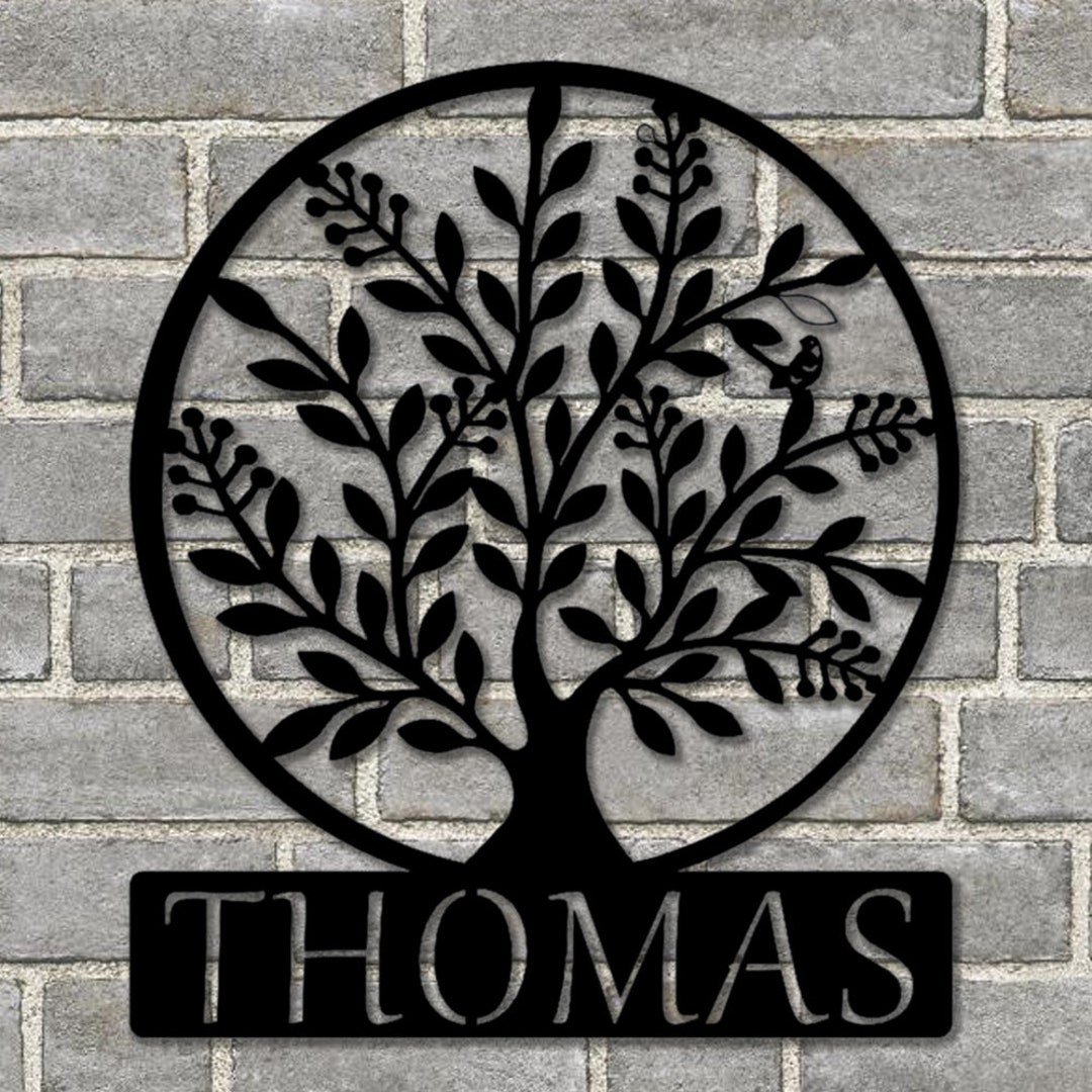 Monogram, Custom, Metal Sign, Tree of Life, Personalized, Wedding ...