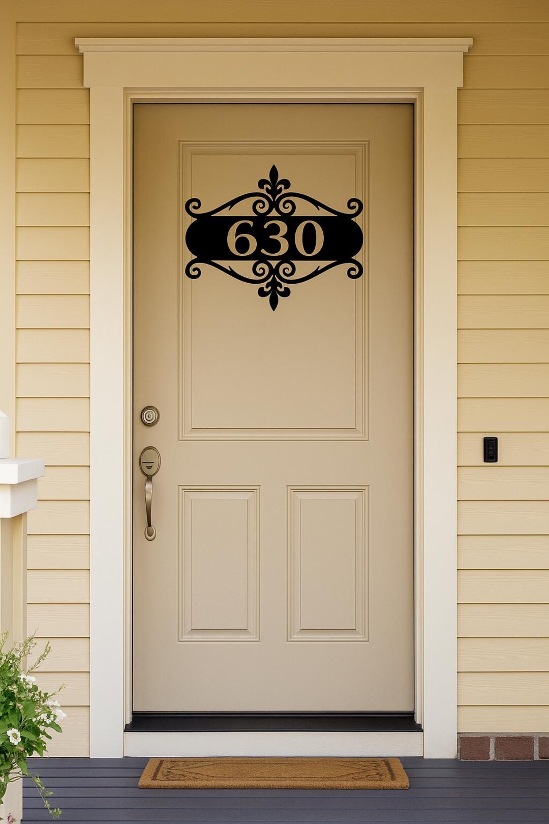 Personalized Metal Address Sign, Fancy Le Fleux, Weatherproof Wall Art ...