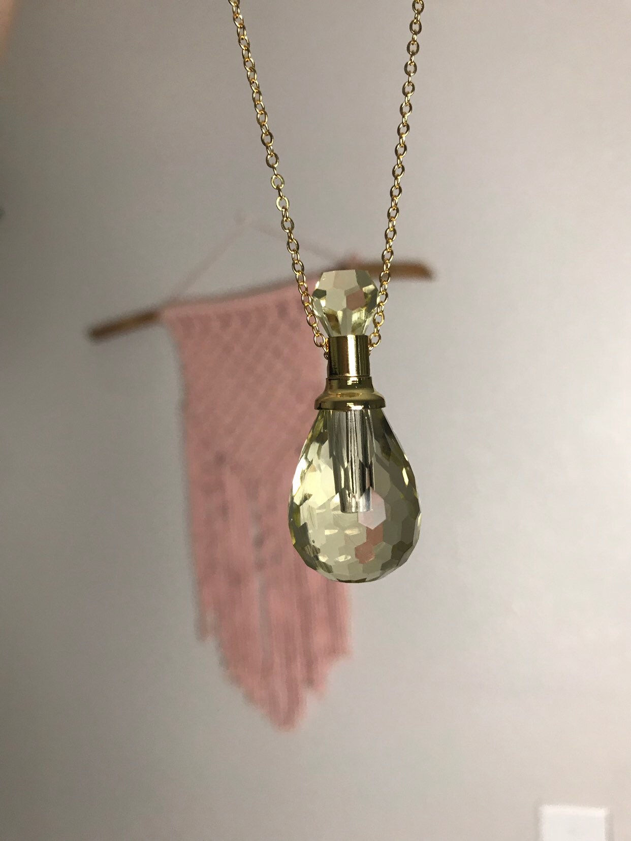 Crystal Vial Essential Oil Necklace Boho Essential Oil | Etsy