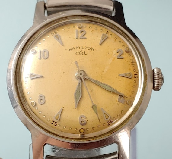 Vintage 1953 Hamilton Croydon Salmon Dial Cld Men's … - Gem