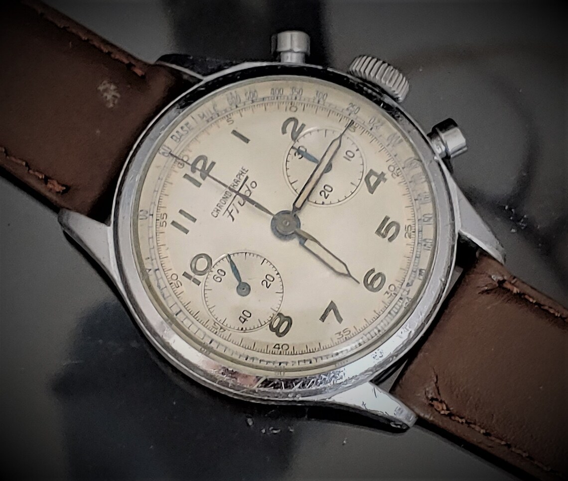 Vintage Fludo Landeron 48 Round Button Chronograph Men's - Etsy