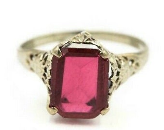 Ruby Filigree Ring - Etsy
