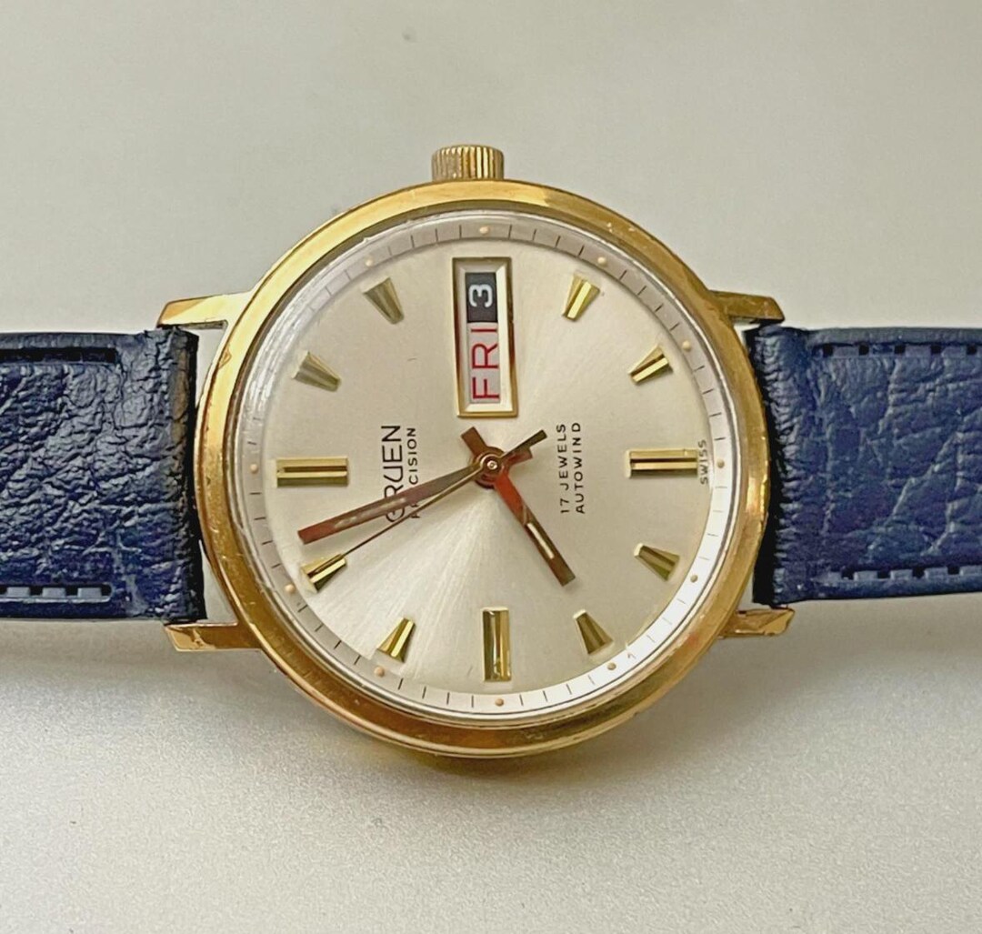 Vintage 1960s Gruen Precision Autowind - 17 Jewels - Day/date - Men's ...