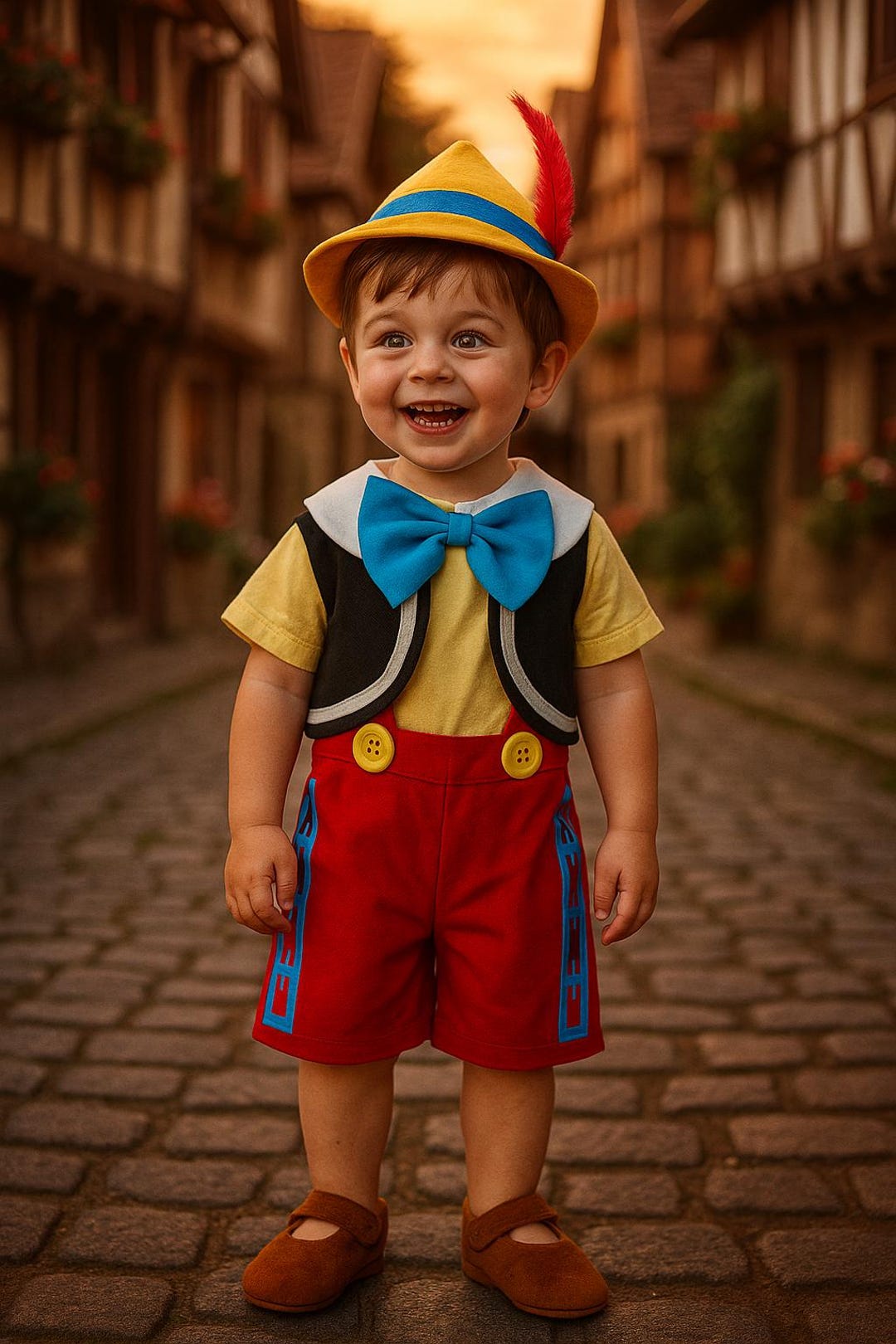 Pinocchio Boy Costume | Handmade 5-piece Outfit for Birthday, Smash ...