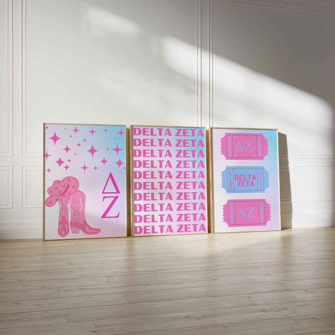 Delta Zeta Preppy Prints - Etsy