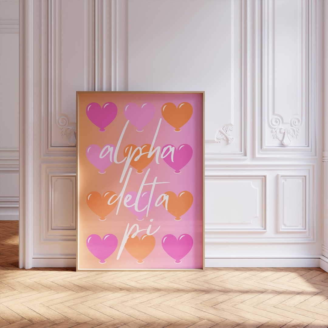Alpha Delta Pi Hearts Preppy Wall Art - Etsy