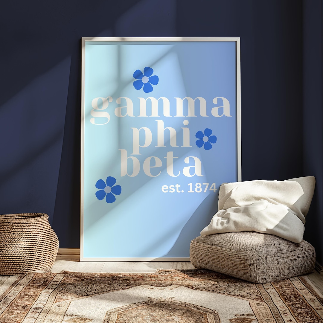 Gamma Phi Beta Flowers Blue - Etsy