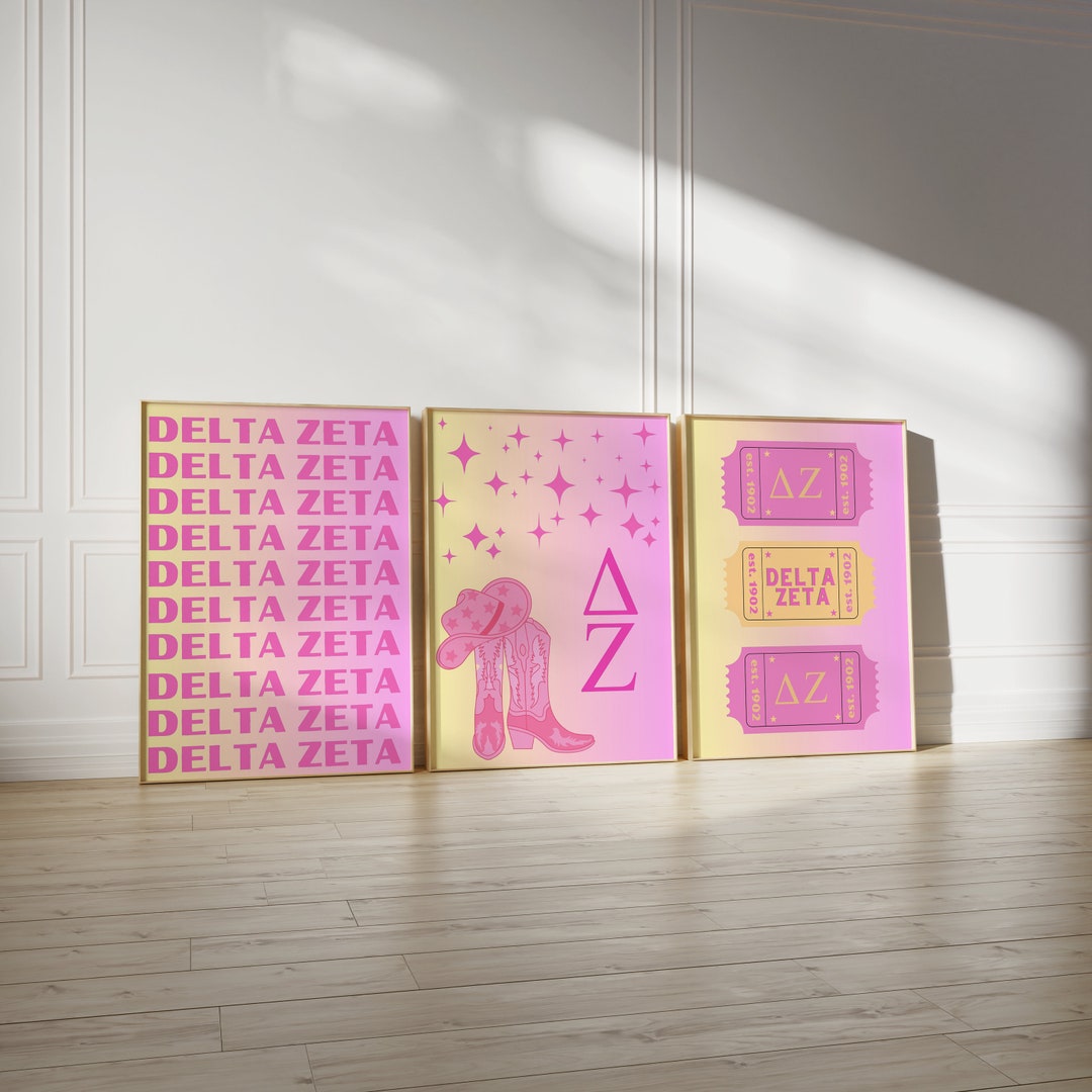 Delta Zeta Preppy Prints - Etsy