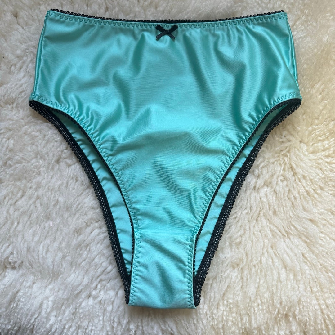 The Blanche Satin Panty Vintage Style Super High Waisted French Bikini ...