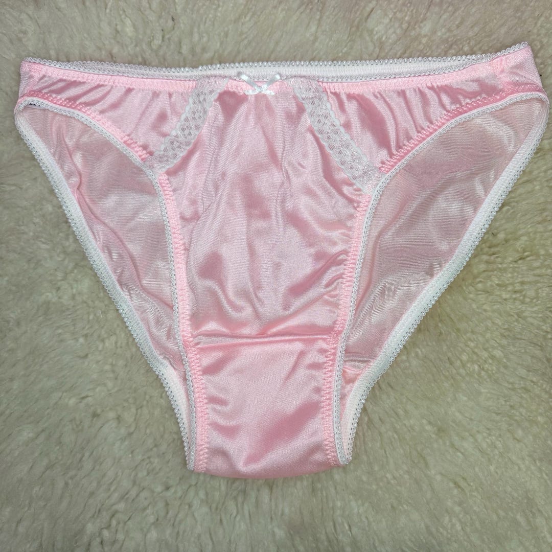 Angelina Lace Trim Panty ~ Feminine Men’s Cut ~ Semi Sheer Nylon Tricot ...