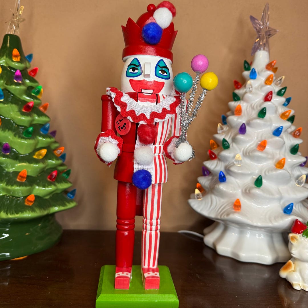 Custom Horror Nutcracker Pogo the Clown Hand Painted Christmas Holiday ...