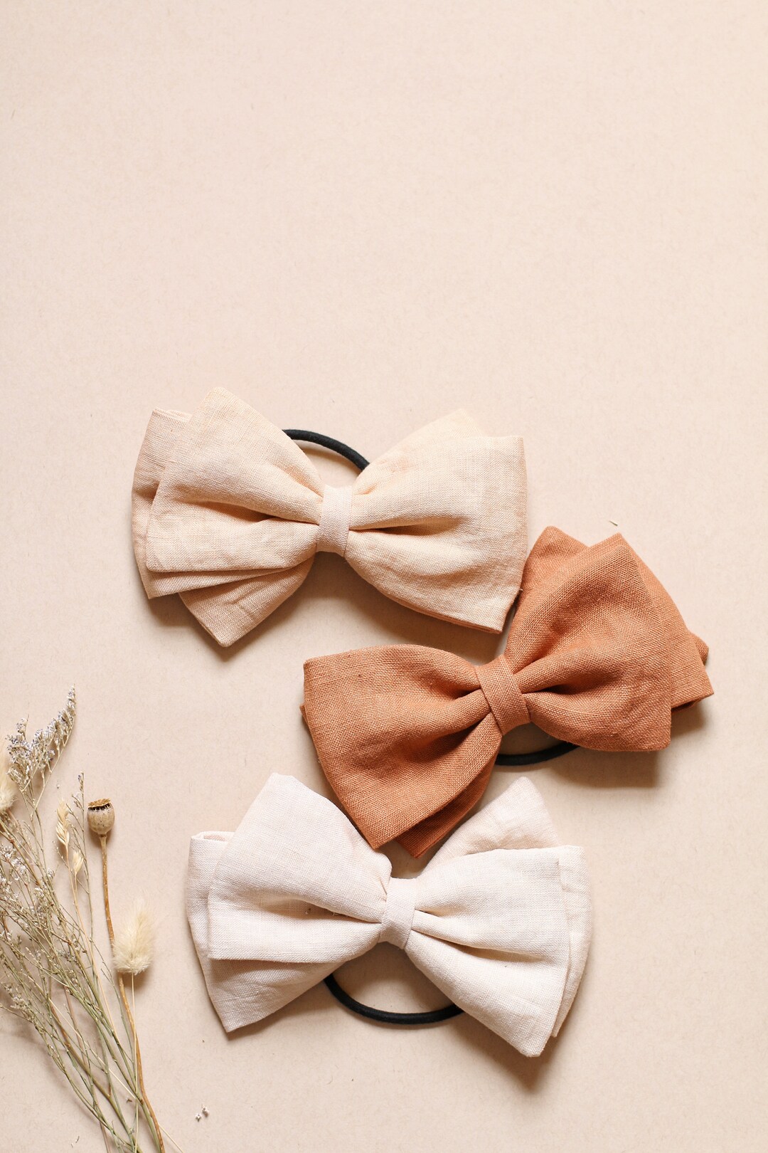 Linen Bow Naturally Dyed Plastic Free Botanically Dyed Linen Ties ...