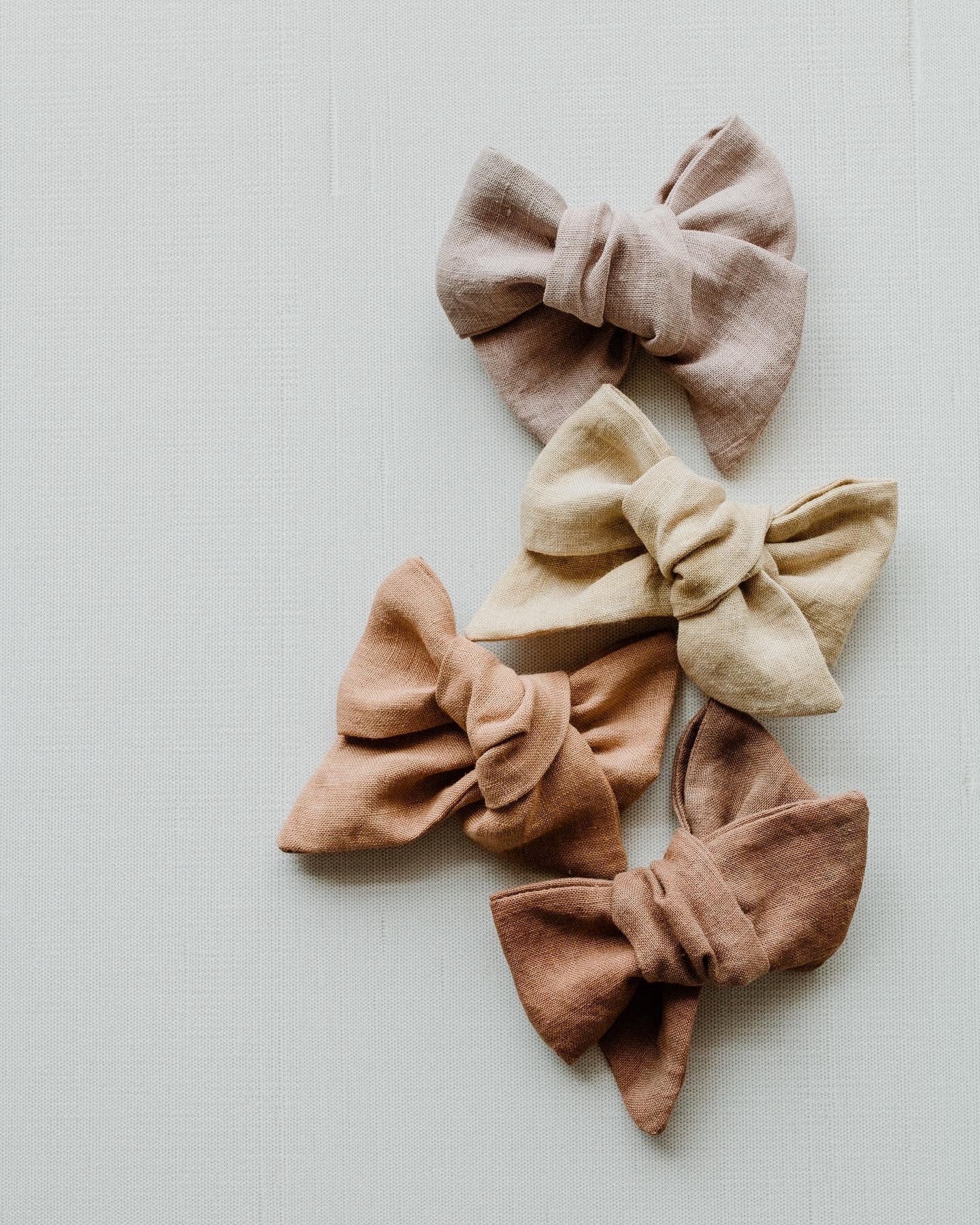 Naturally Dyed Linen Hair Bows Everyday Bows Plant Dyed - Etsy
