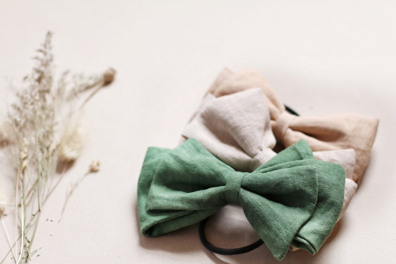 Linen Bow Naturally Dyed Plastic Free Botanically Dyed Linen | Etsy