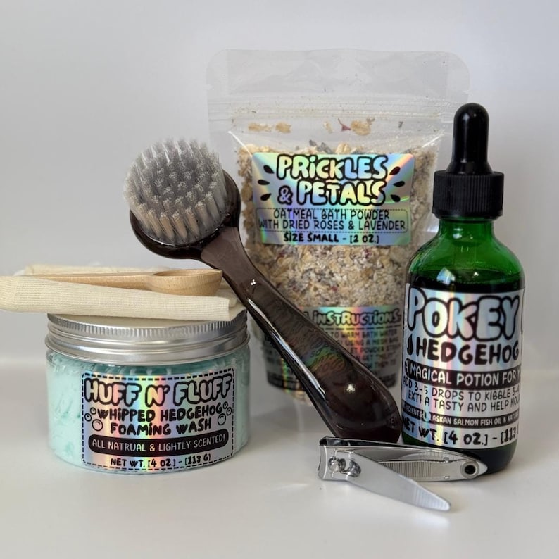 Squeaky Quills Hedgehog Bath & Grooming Kit - Etsy