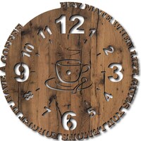 Personalized Coffee Wall Clock - Coffee Time - Etsy
