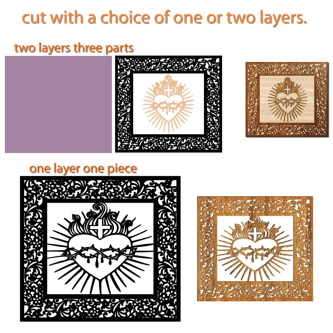 Sacred Heart of Jesus Laser Cut File. Sacred Heart Wall Art. | Etsy