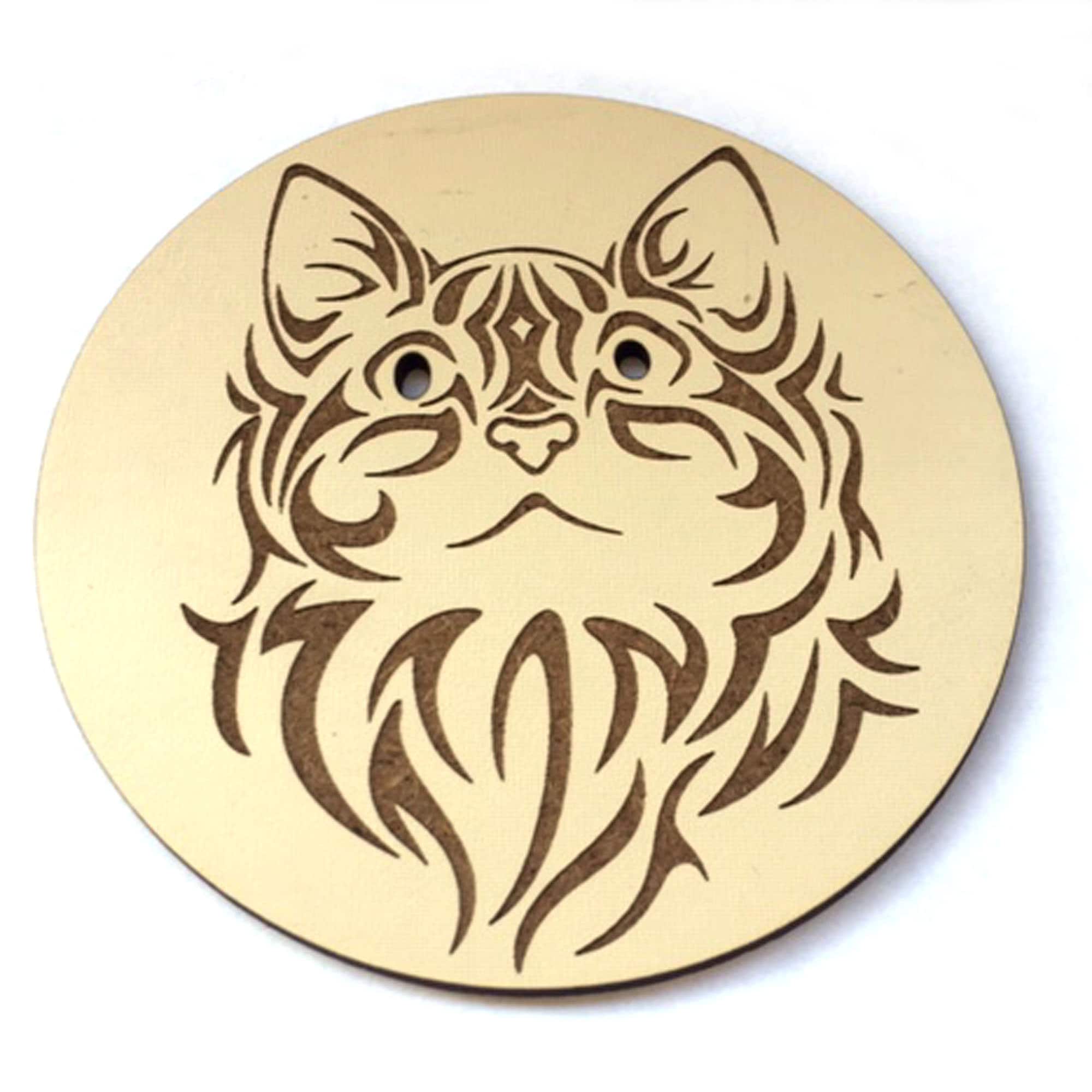 Laser Cut Cat Coasters,10 Cats, Vector File. PNG - SVG- PDF - Cdr - Ai ...