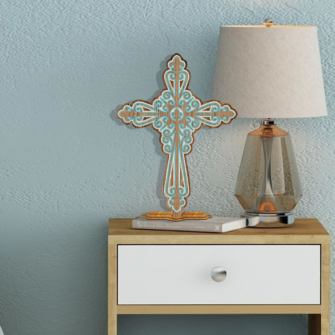 Motif Embroidered Cross for Table and Wall. Cross SVG. Laser - Etsy