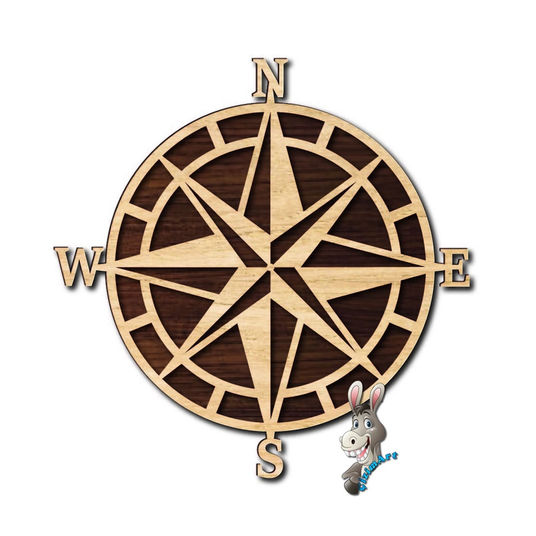 Laser Cut Compass Arrow . Laser Cut Compass File With Layer Option ...