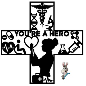 Wallboard Laser Cutting File for Nurses. Nurse Wall Art. Nurse Laser ...